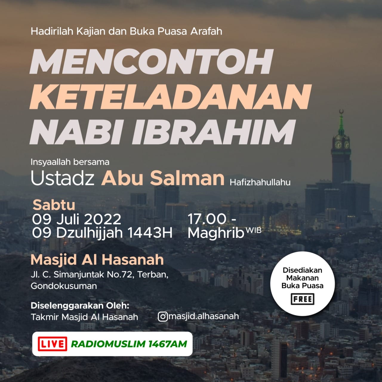 KAJIAN JELANG BUKA PUASA ARAFAH - MENCONTOH KETELADANAN NABI IBRAHIM - Radio Muslim Jogja