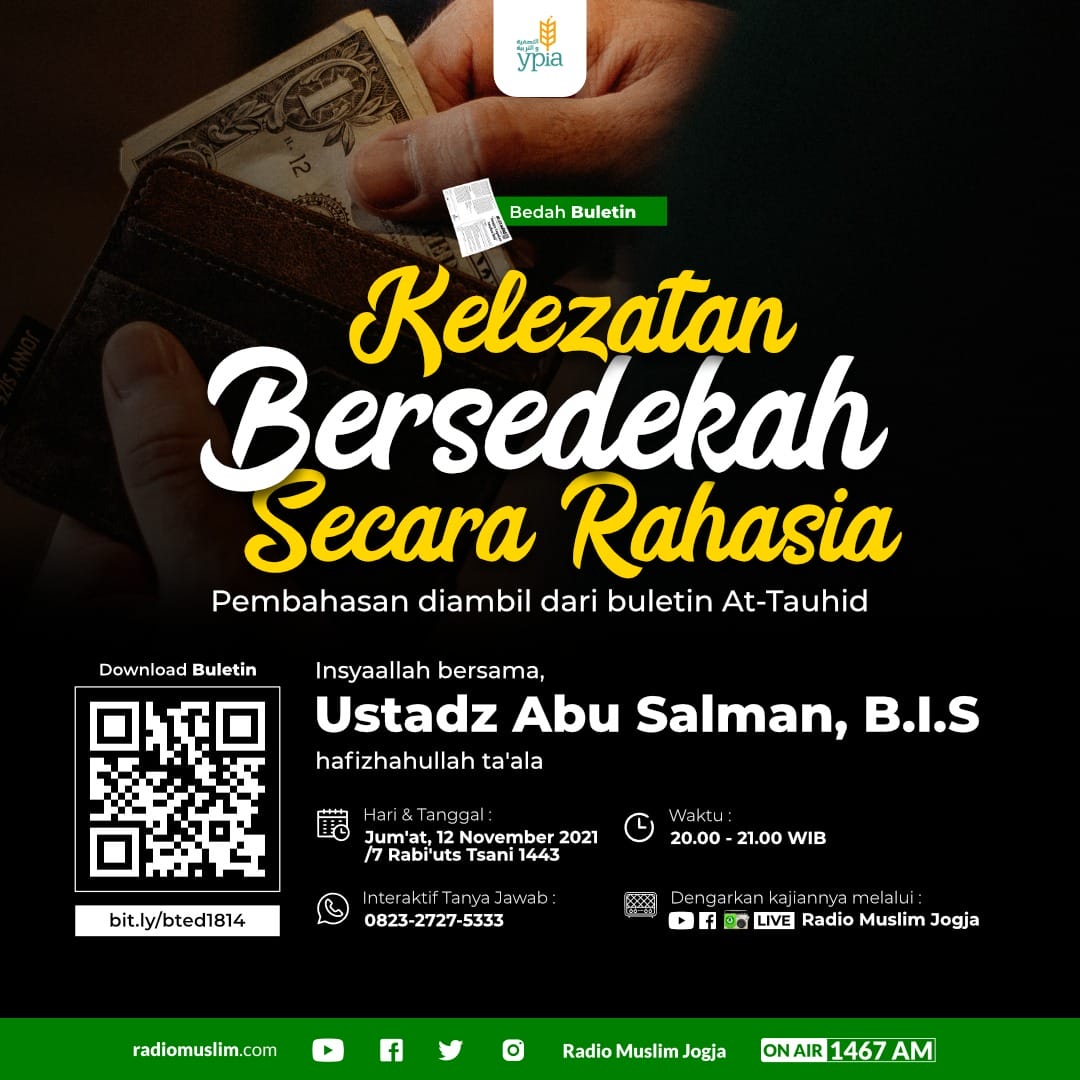 Bedah Buletin At Tauhid - Keutamaan Bersedekah Secara Rahasia - Radio ...